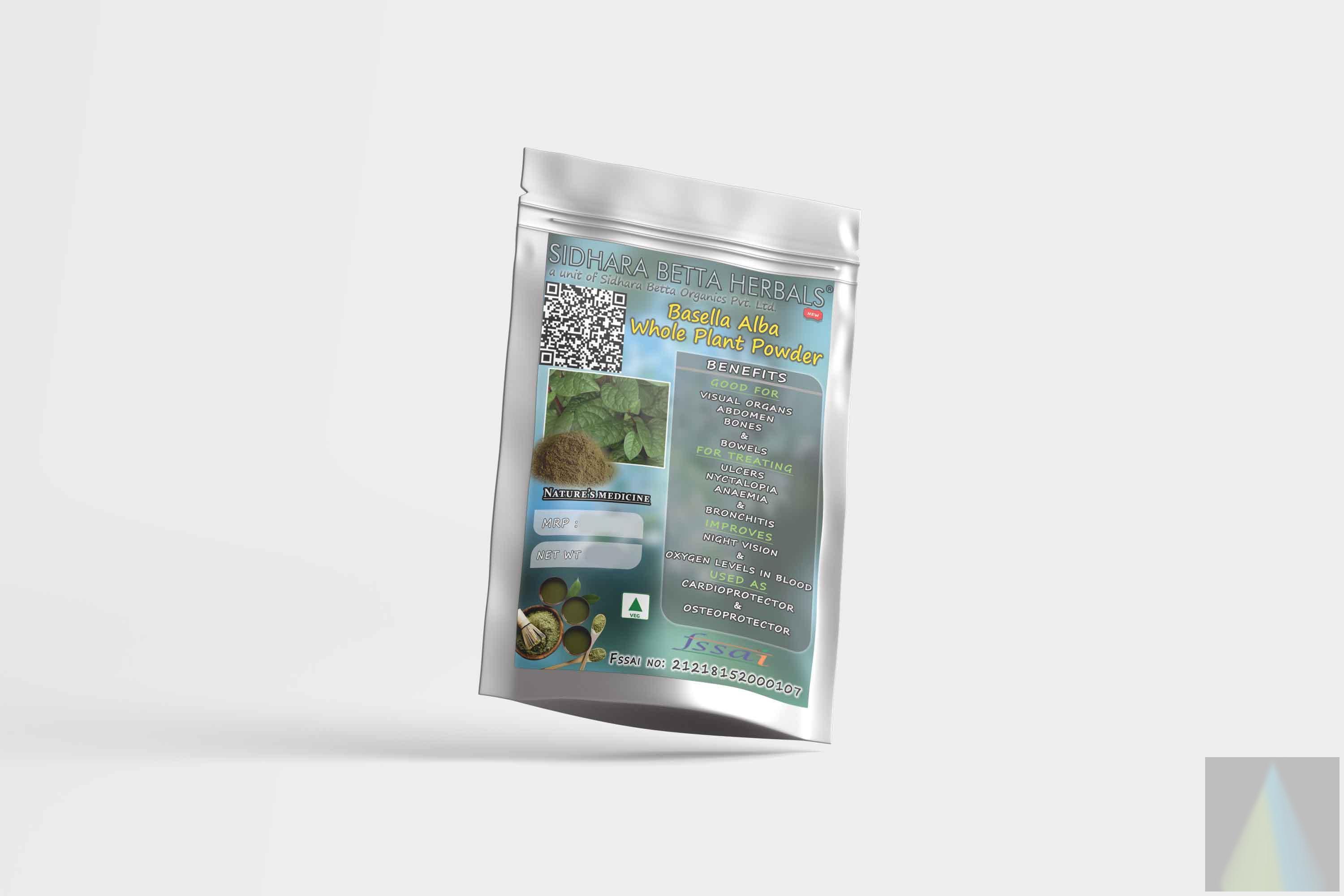 Basella Alba | Malabar Spinach Whole Plant Powder - Sidhara Betta Herbals